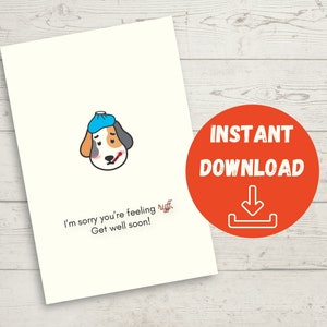 Printable Dog Get Well Card - Etsy