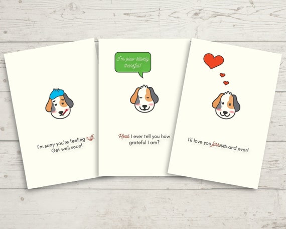 Printable Dog Pun Card Set | Etsy Denmark