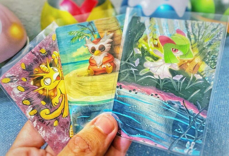Authentic Pokemon Card Hand-painted Acrylic Alternate Art Made CUSTOM ...