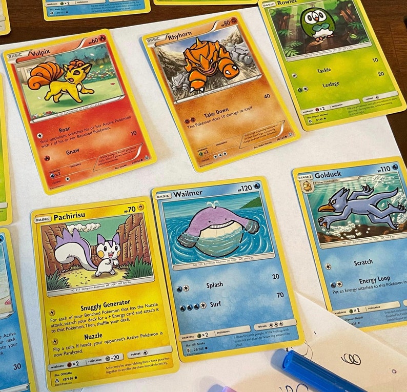 Authentic Pokemon Card Hand-painted Acrylic Alternate Art Made CUSTOM ...