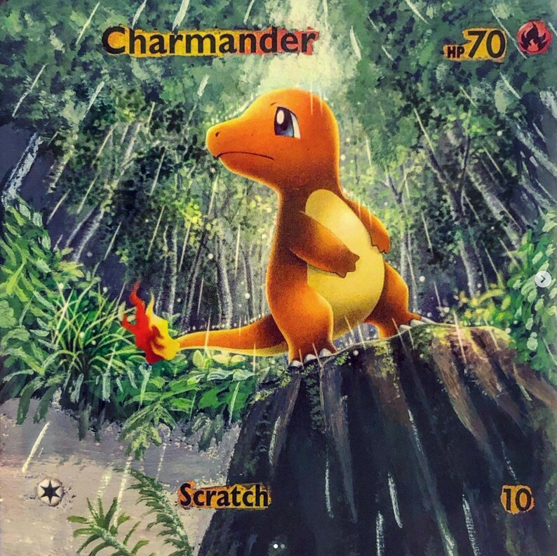 Authentic Pokemon Card Hand-painted Acrylic Alternate Art Made CUSTOM ...