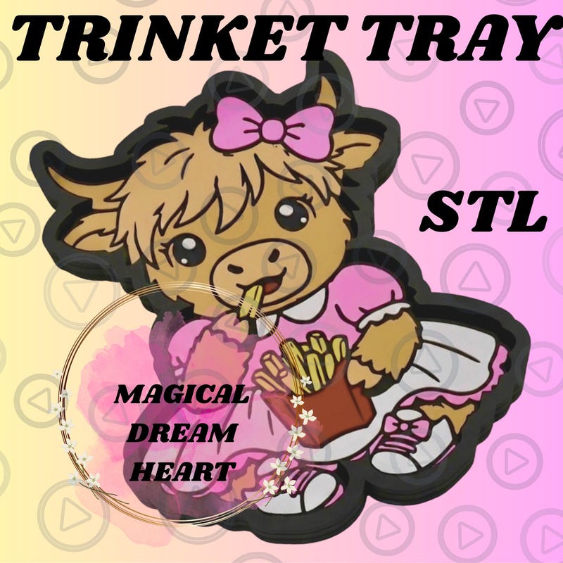 Pink Cow Trinket - Etsy
