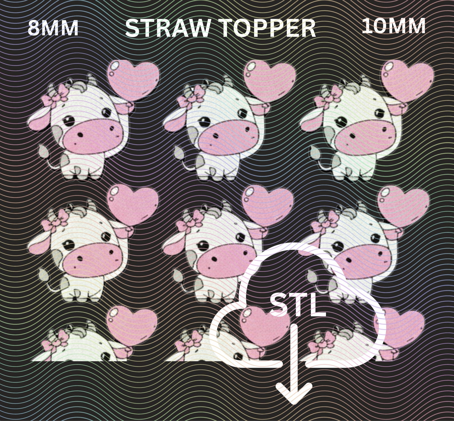 Highland Cow Straw Topper STL File for 3D Printing | Western Cow ...