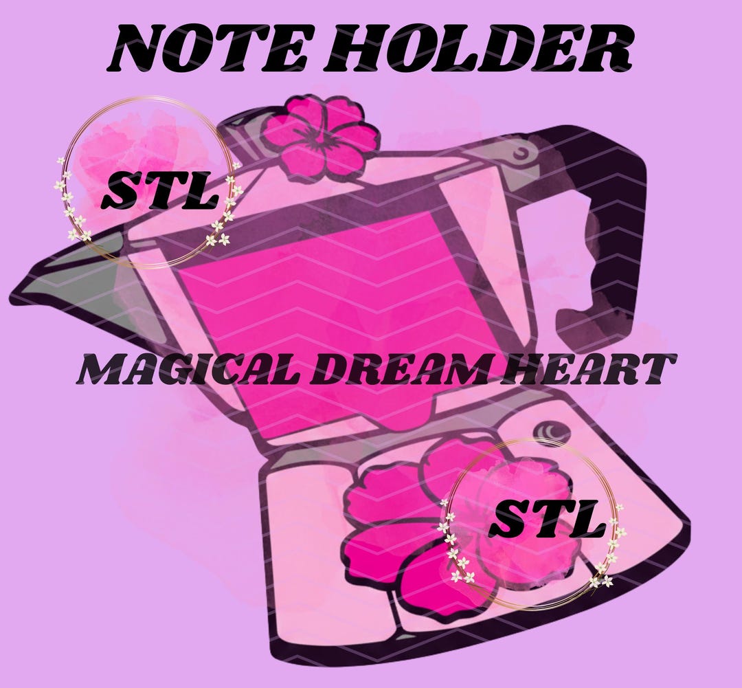 Pink Hibiscus Moka Pot Sticky Note Holder - Tropical Desk Organizer ...