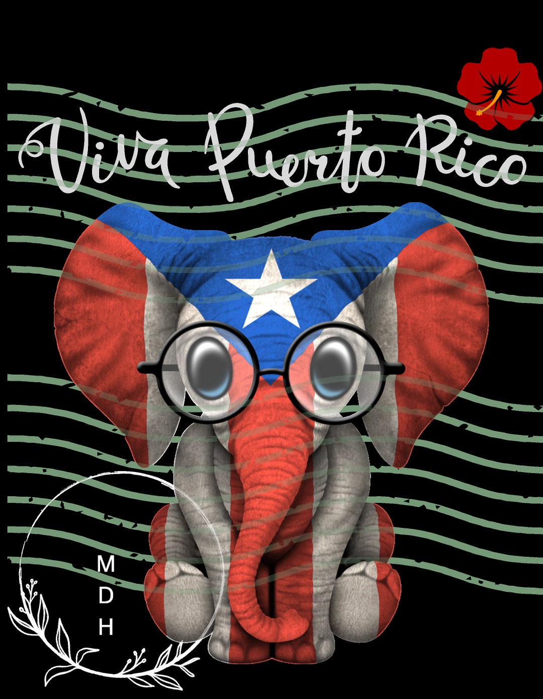 Viva Puerto Rico Elephant PNG File: Isla De Encanto (digital Download ...