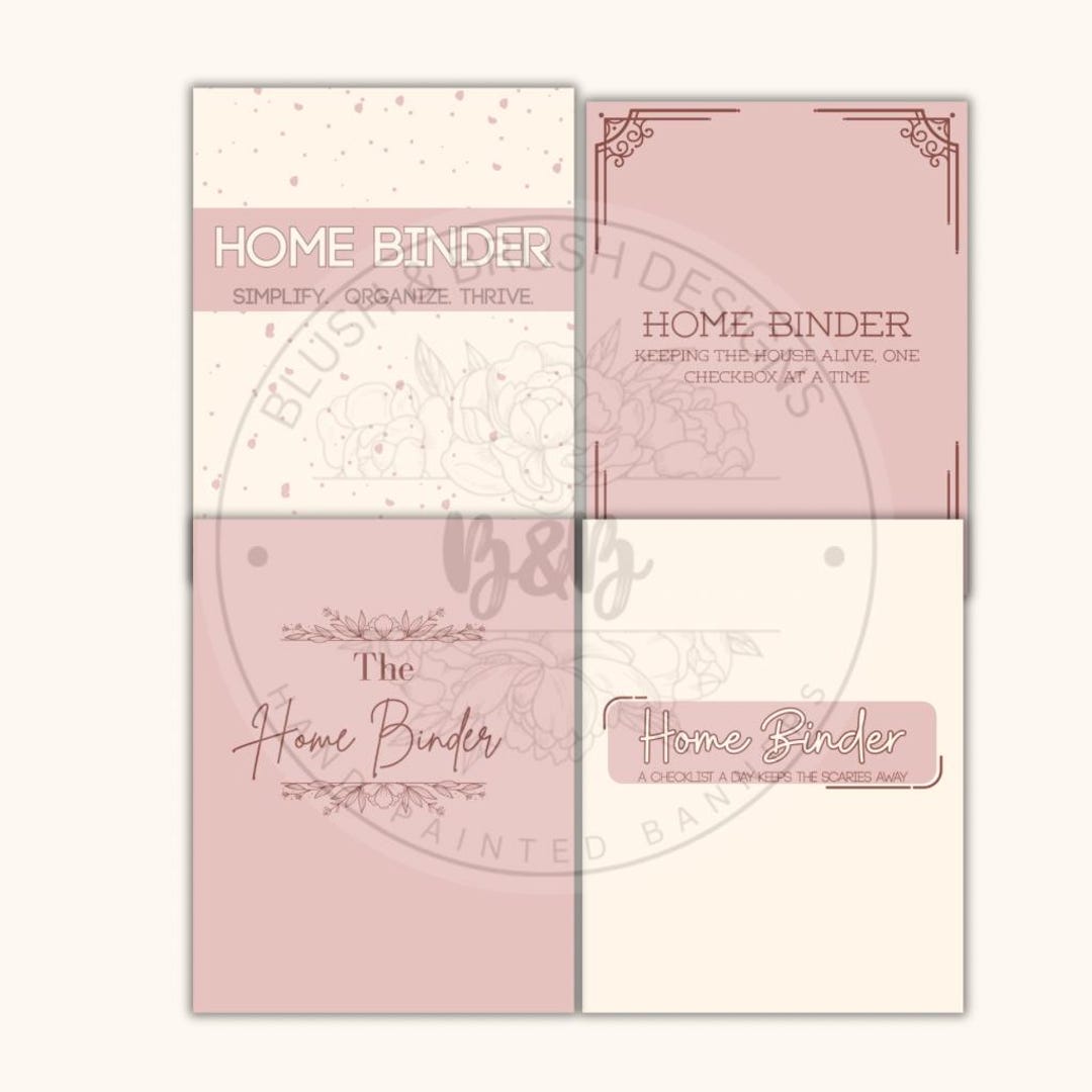 Pink Home Binder Covers - Etsy