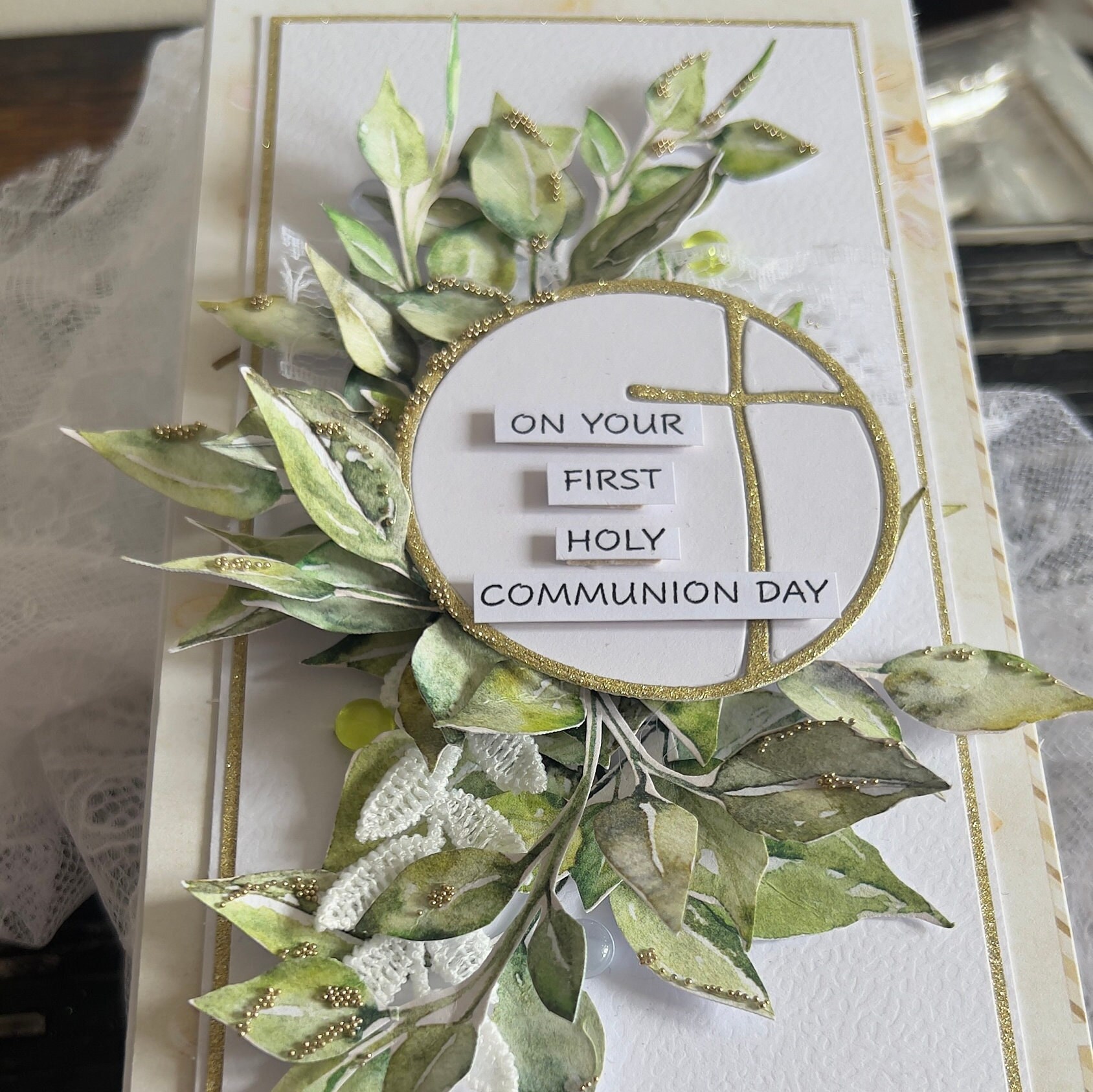 First Holy Communion Celebration Card, Universal Card for a Girl and a ...
