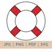 Life Preserver Ring Buoy Digital Download White Red Stripes Png, Jpg ...