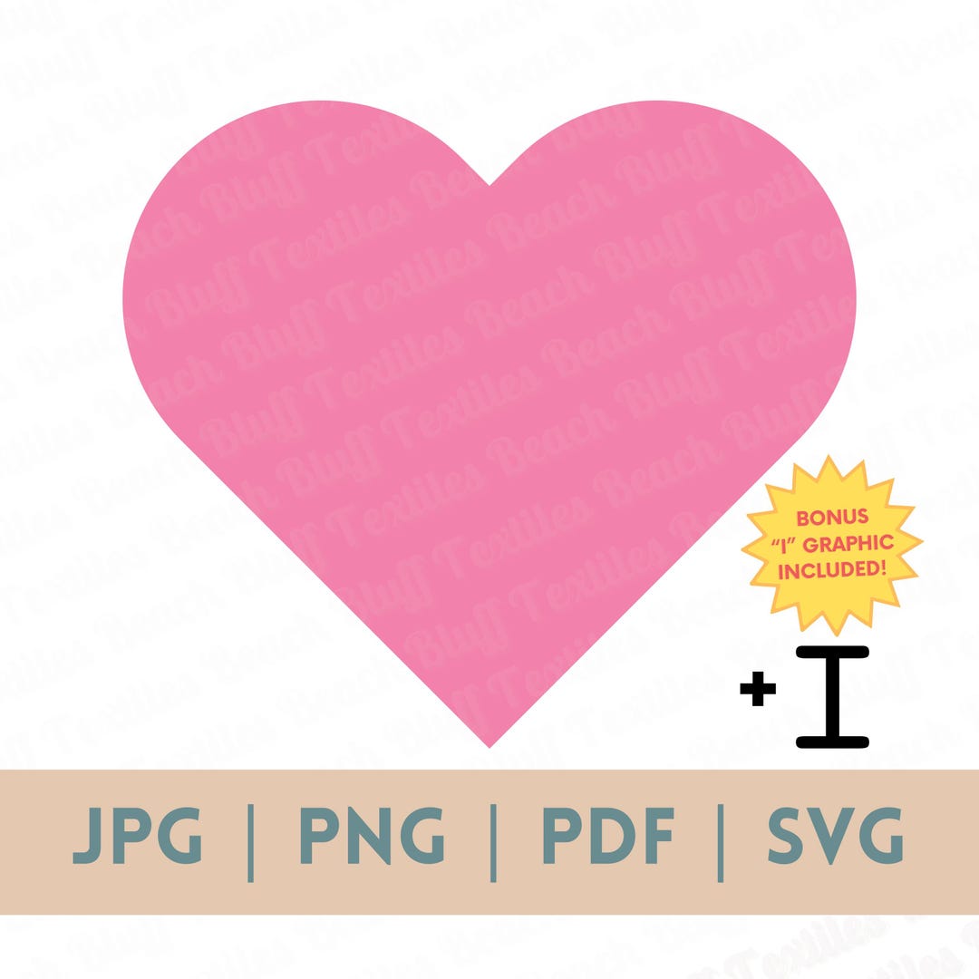 Light Pink “I Heart” Digital Download Png, Jpg, Svg, Pdf (product ...