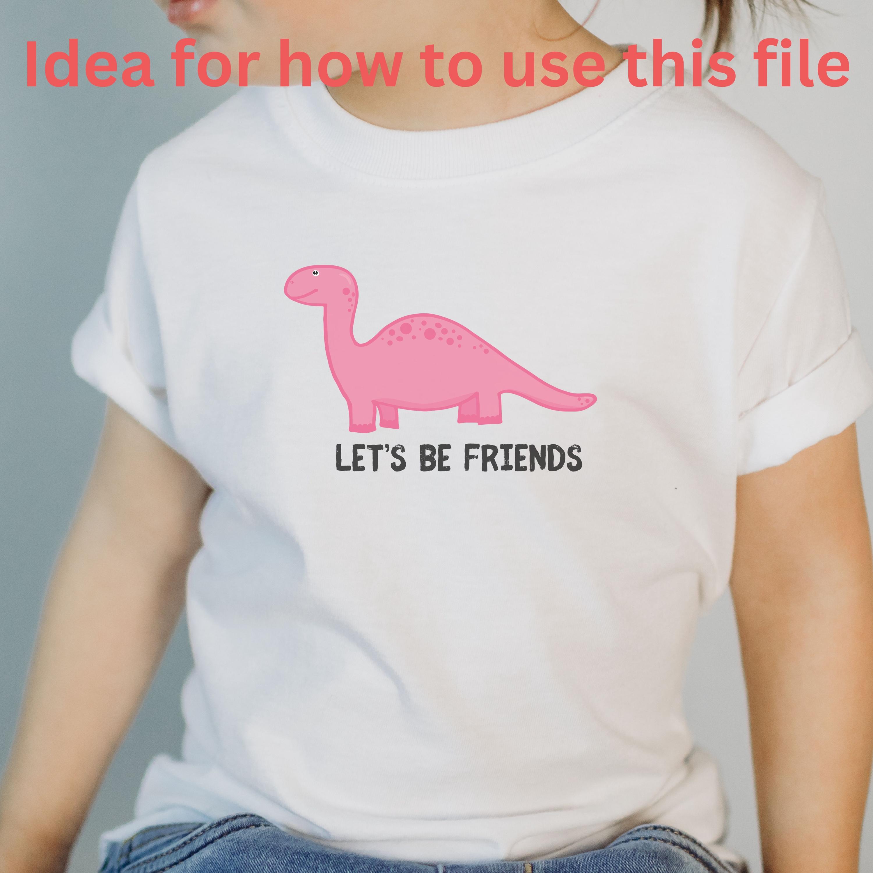 Cute Happy Pink Brontosaurus Dinosaur Cartoon Clipart Graphic Digital ...