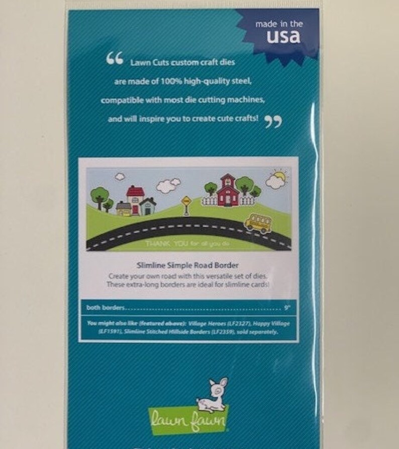Lawn Fawn Slimline Simple Road Border Die Set - Etsy