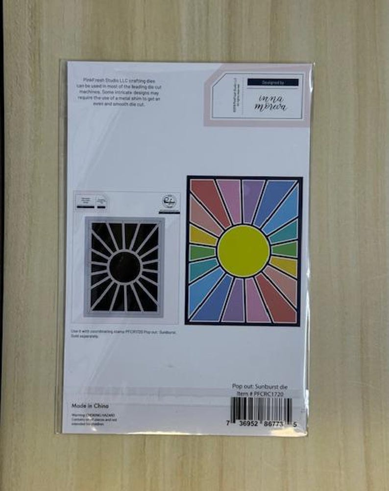 Pinkfresh Studio Pop Out Sunburst Stamp and Die (20 Pcs) - Etsy