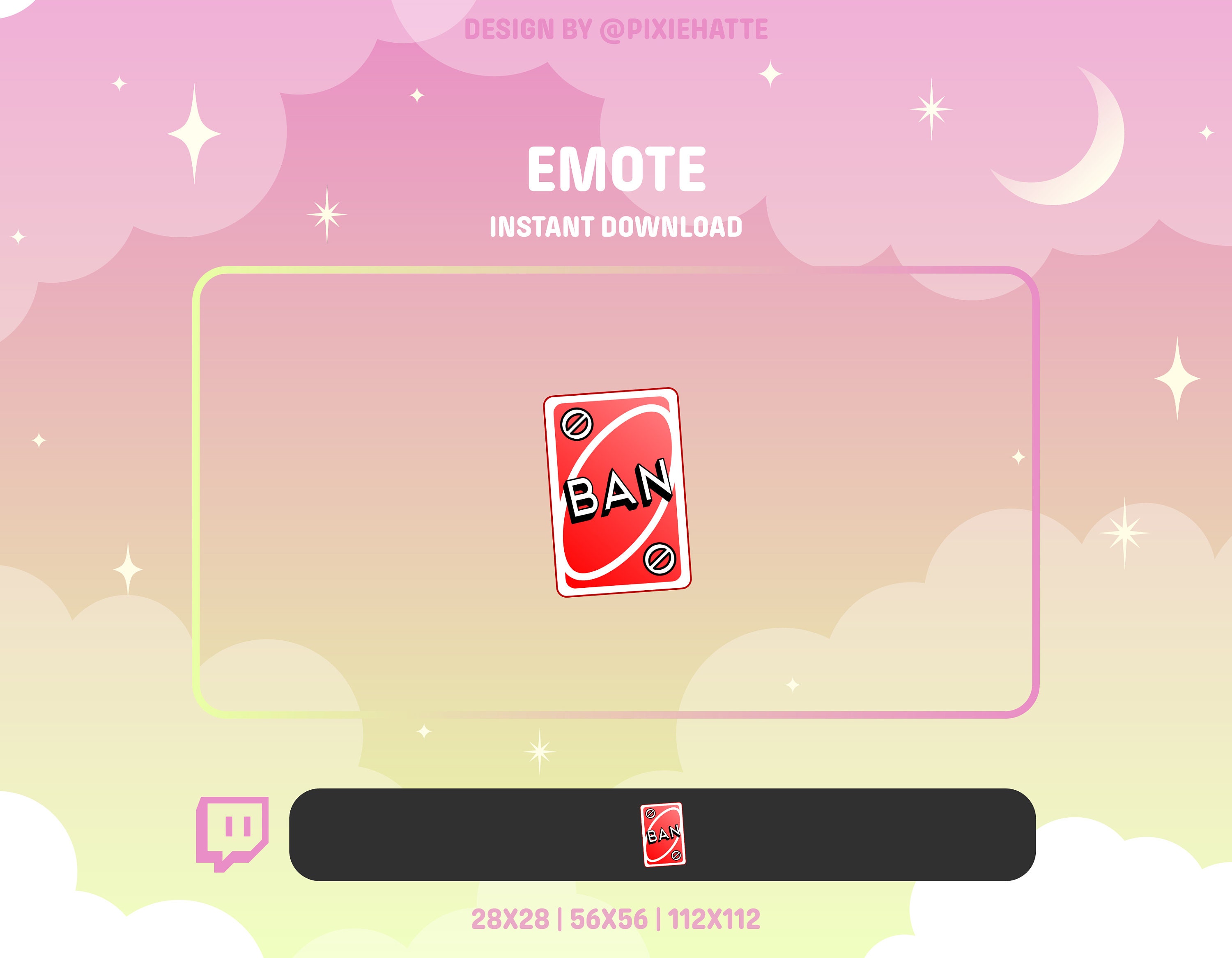 Uno Card Ban Cute Emote Twitch Emote Twitch Cute - Etsy