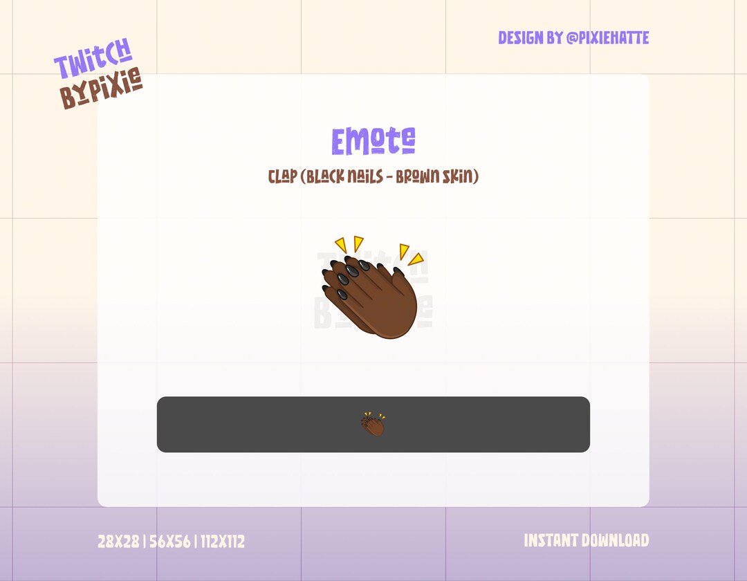 Clap Emote (black Nails - Brown Skin) | Cute Twitch Emote | for ...