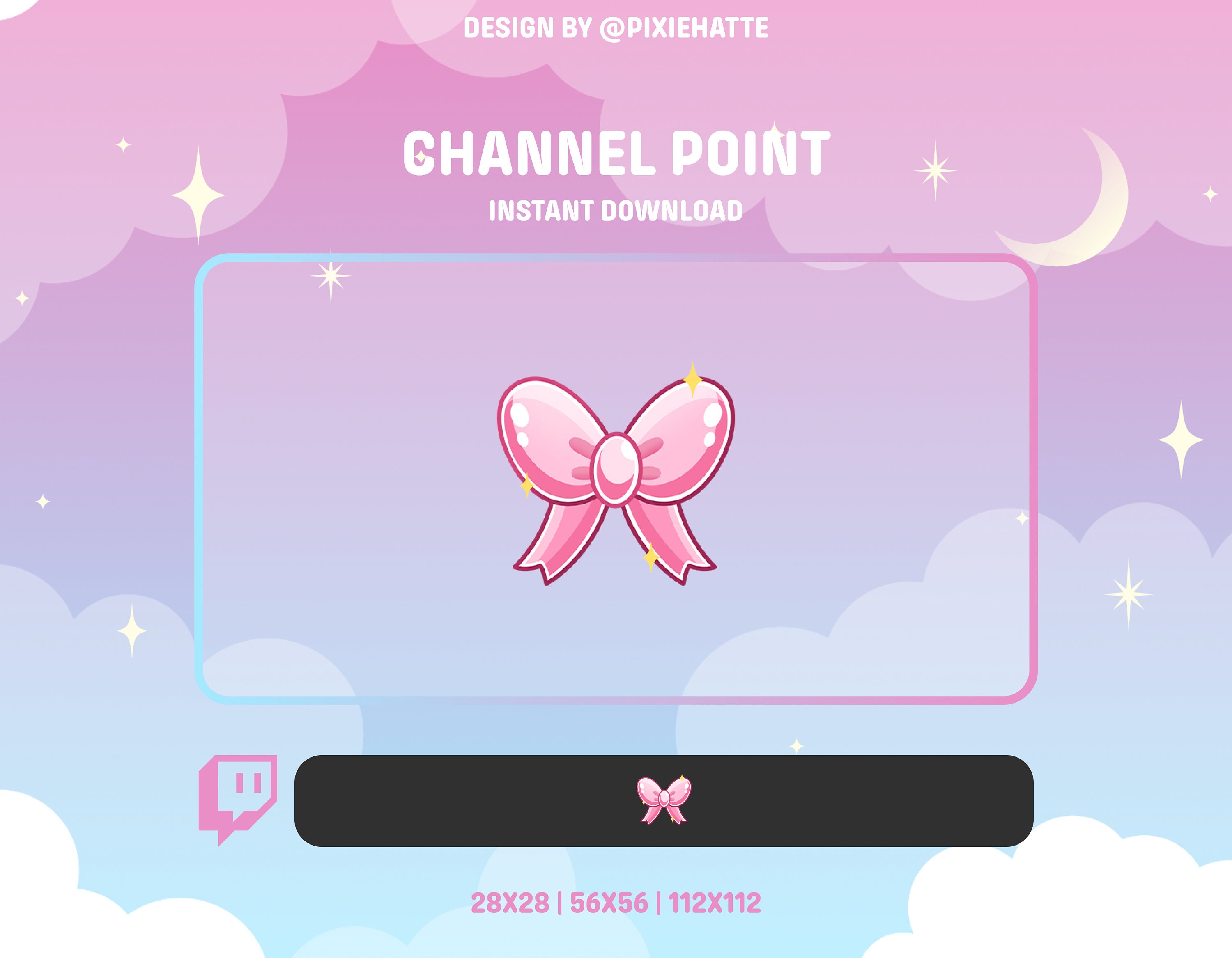 Pink Bow Channel Point | Twitch Channel Point | Twitch | Cute | Bows - Etsy