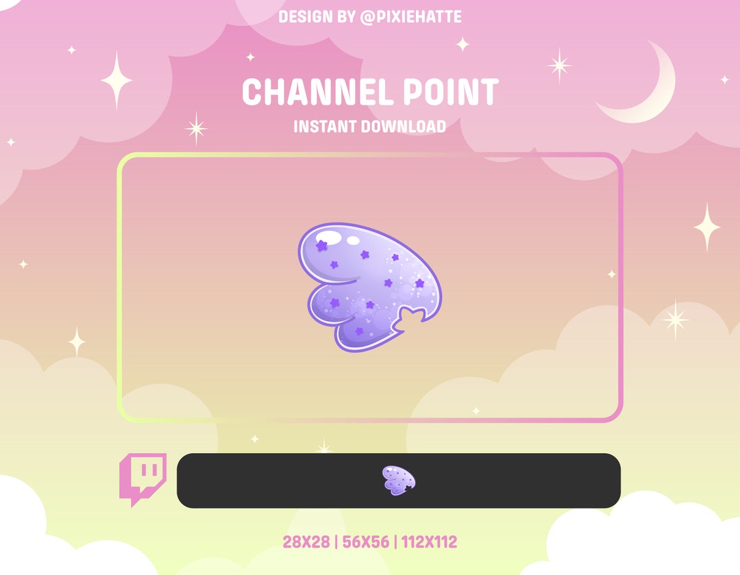 Purple Star Wing Channel Point Twitch Channel Point Twitch Cute Stars ...