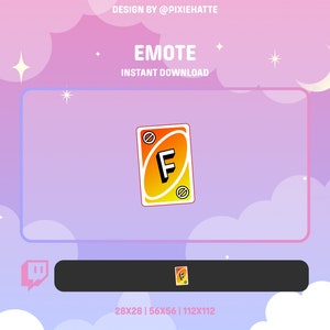 Uno Card F | Cute | Emote | Twitch Emote | Twitch | Cute - Etsy