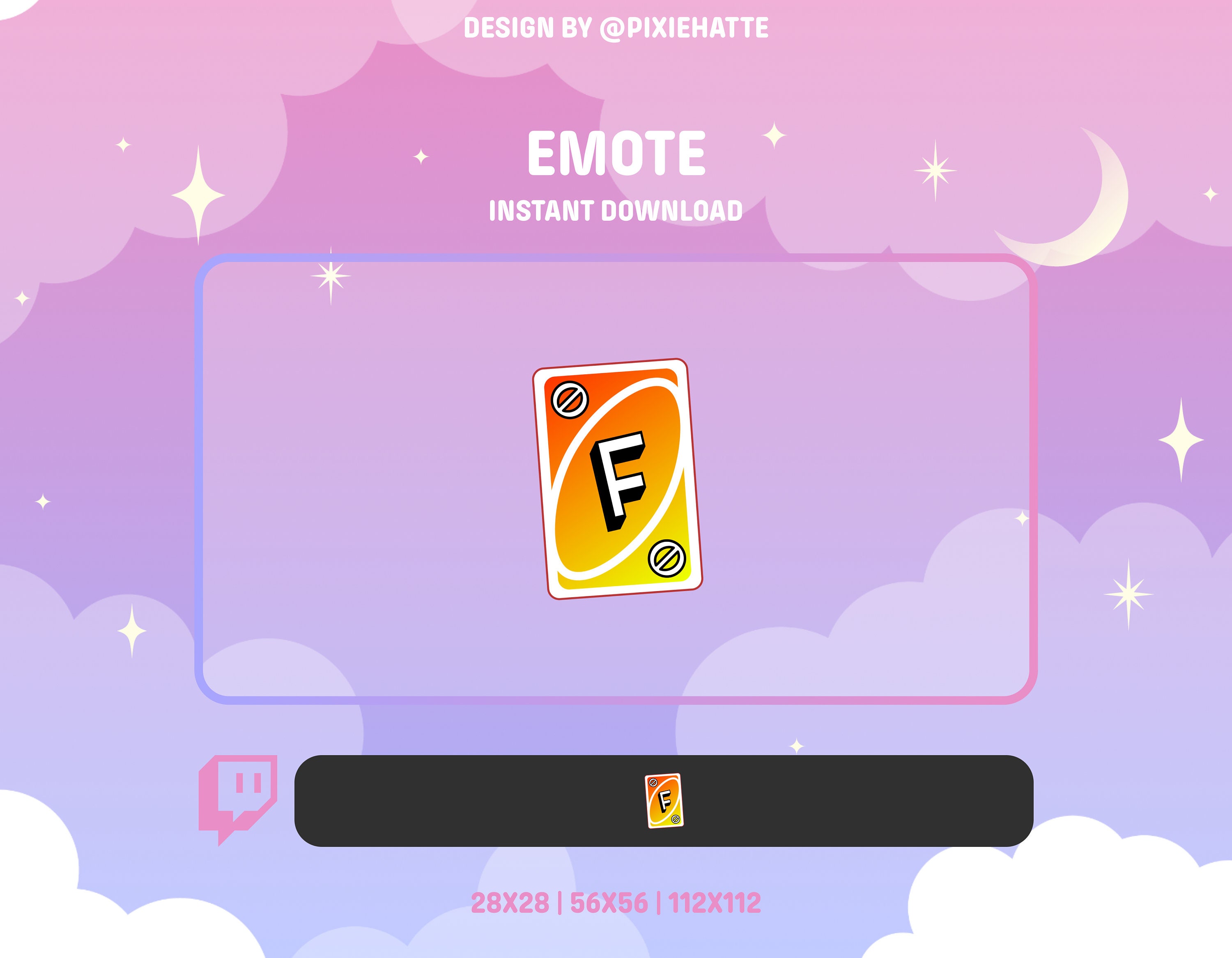 Uno Card F | Cute | Emote | Twitch Emote | Twitch | Cute - Etsy