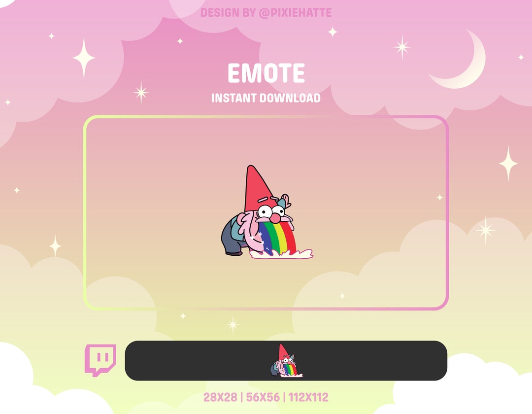 Gravity Falls Emote rainbow Gnome Emote Sub Emote Twitch Meme - Etsy ...