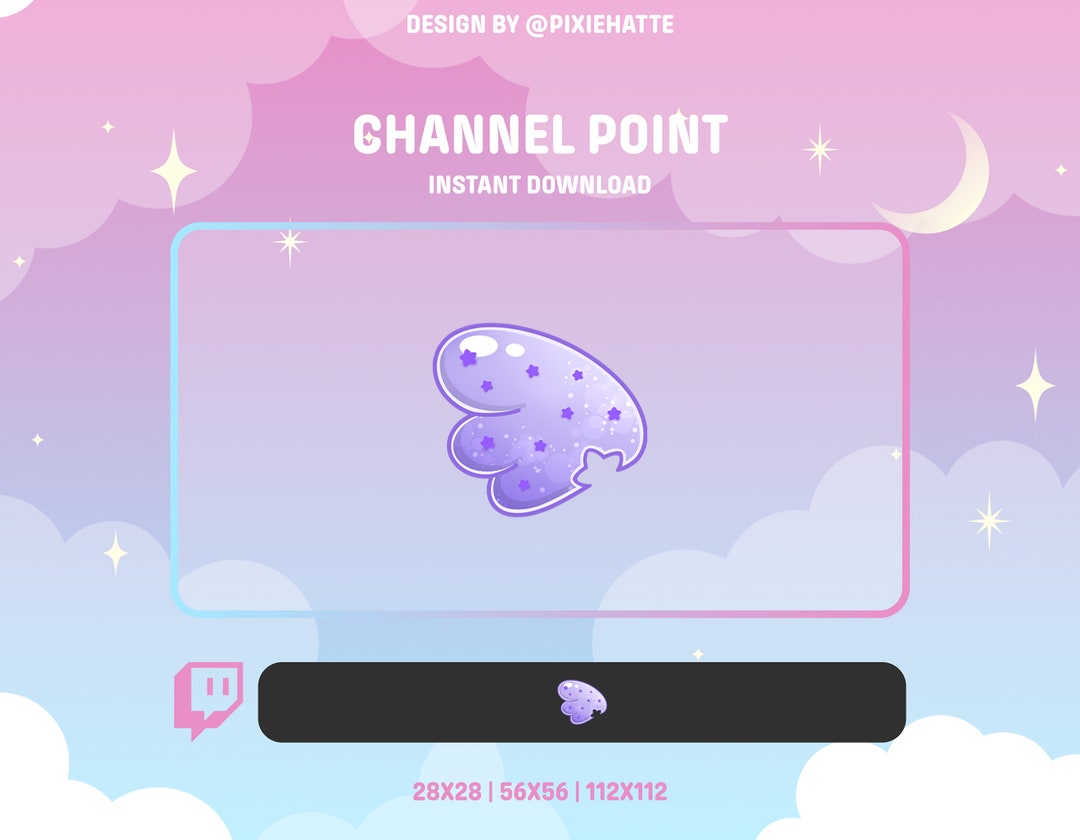 Purple Star Wing Channel Point | Twitch Channel Point | Twitch | Cute ...