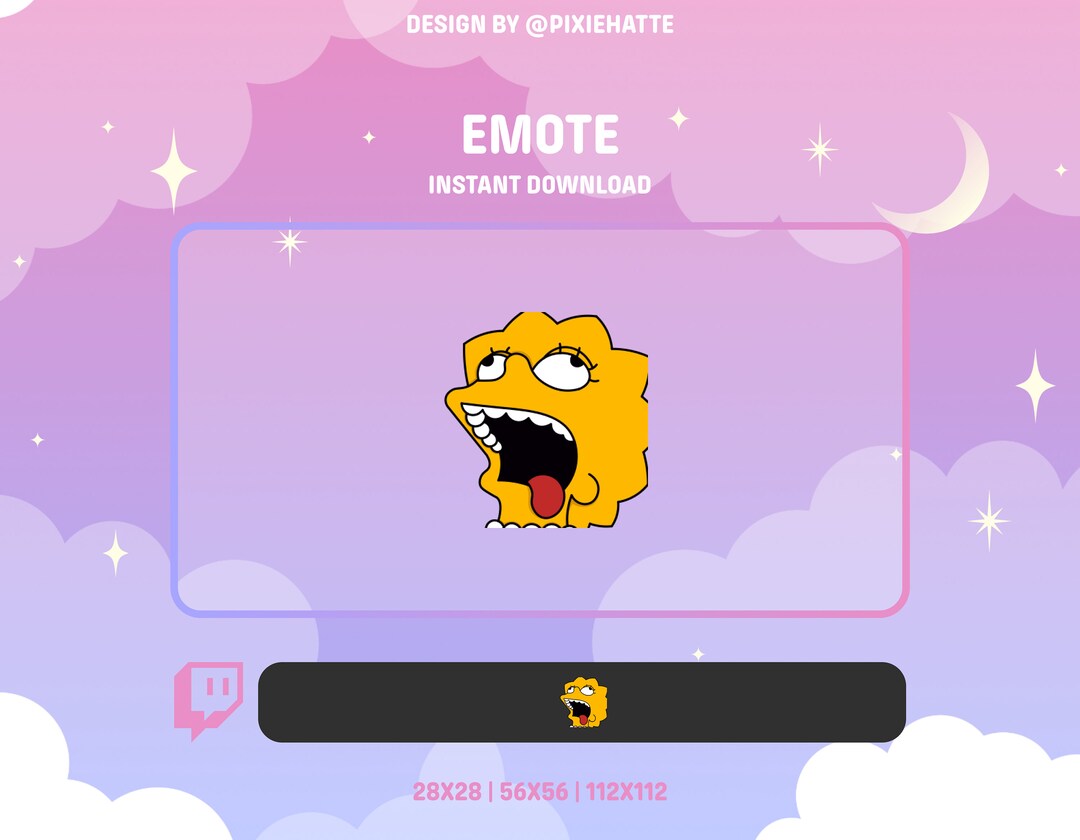Lisa Simpson Drool Emote the Simpsons Emote Twitch Emote Twitch Meme - Etsy