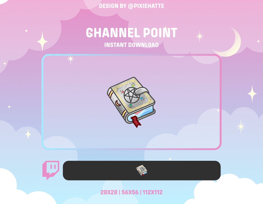 White Spellbook Channel Point | Twitch | Twitch Emote | Witchy | Cute ...