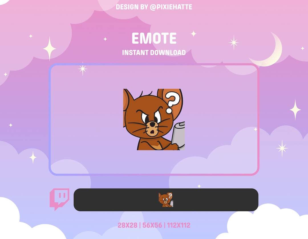 Jerry Confused Emote tom & Jerry Emote Twitch Emote Twitch Meme - Etsy ...