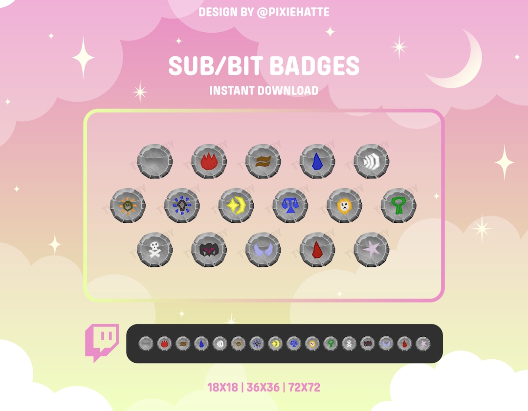 OSRS Rune Badges | Oldschool Runescape | Badge | Twitch Badge | Twitch ...