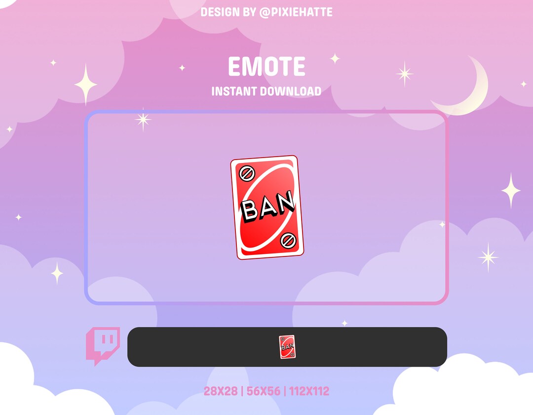 Uno Card Ban | Cute | Emote | Twitch Emote | Twitch | Cute - Etsy