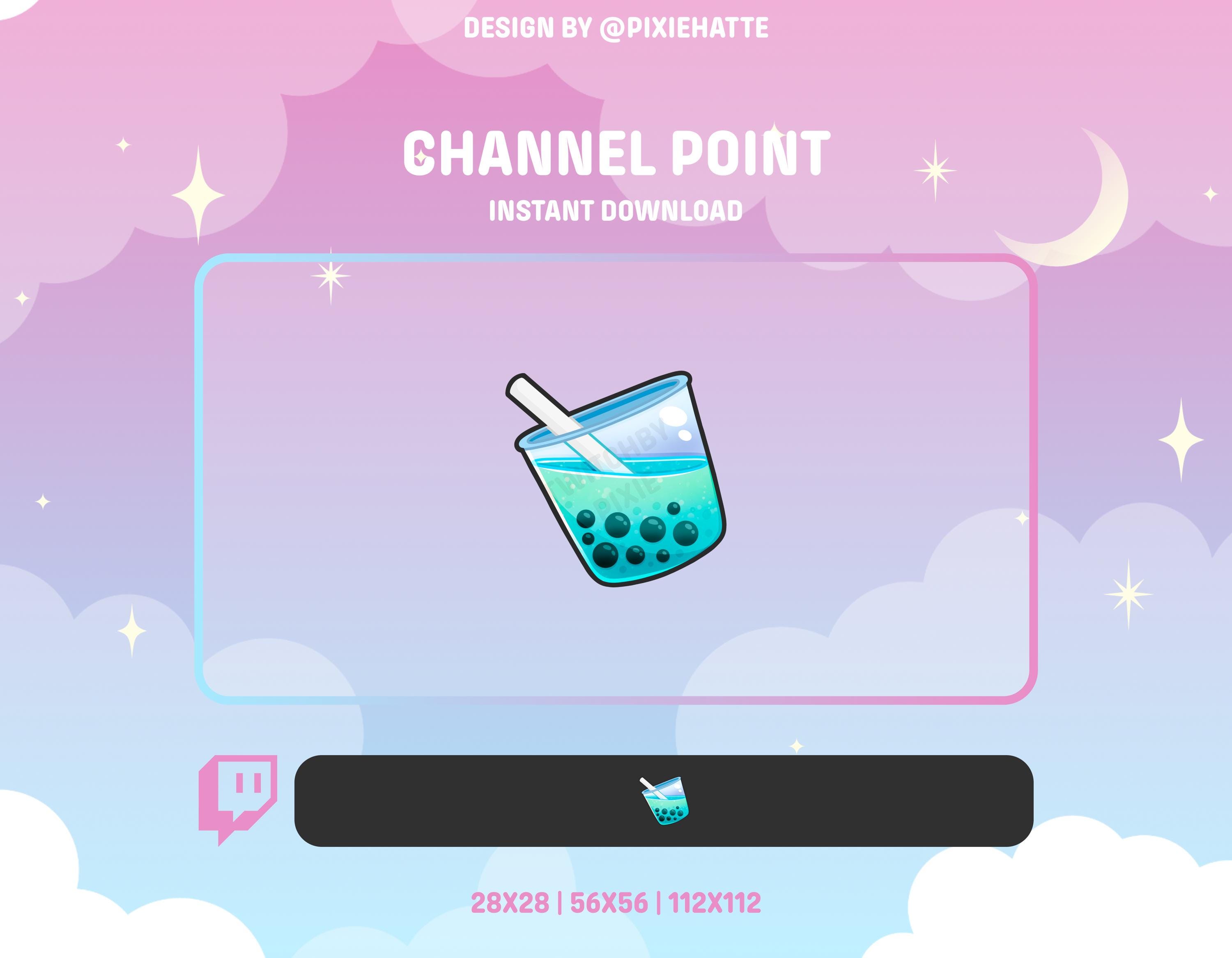 Blue Boba Tea Channel Point | Twitch Channel Point | Twitch Emotes ...