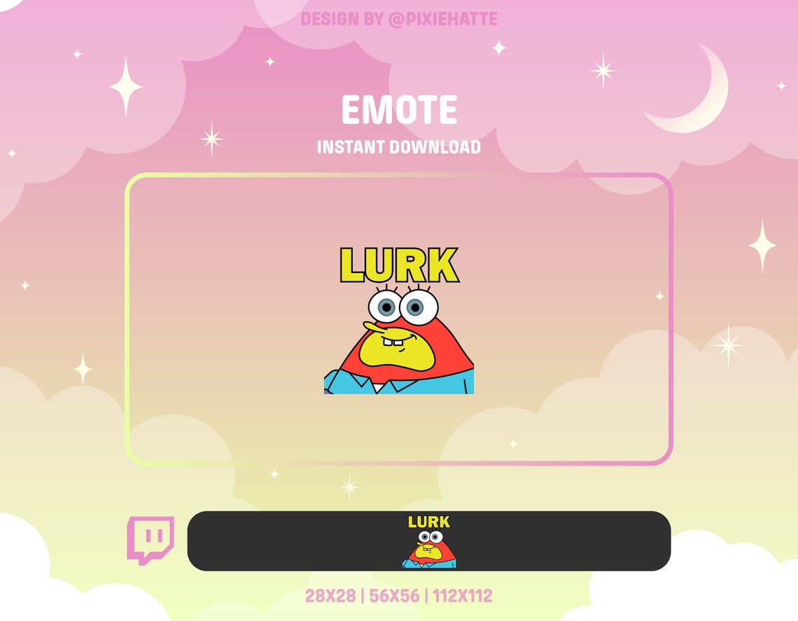 Spongebob Lurk Emote spongebob Emote Twitch Emote Twitch Meme - Etsy