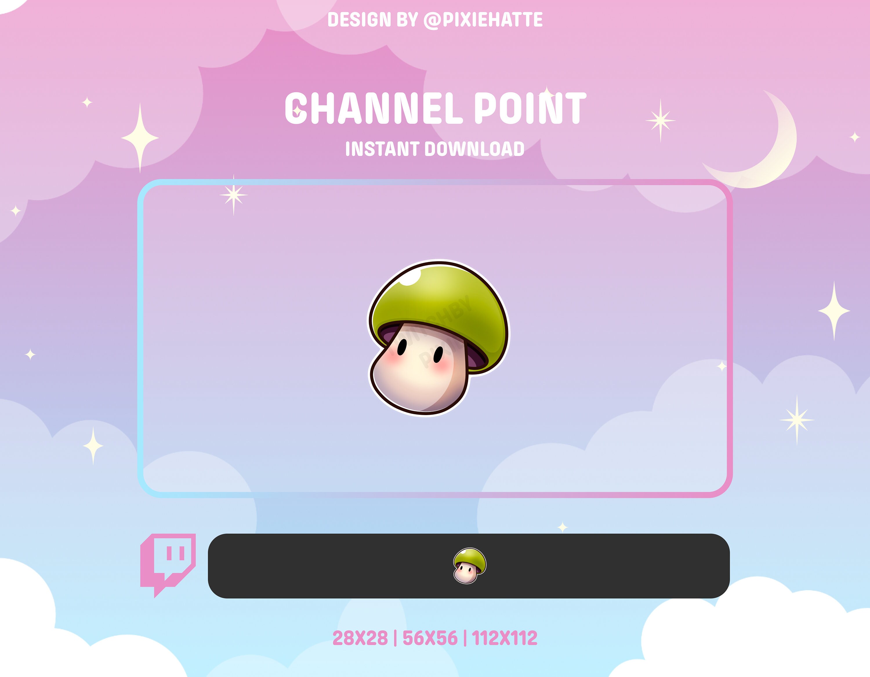 Green Mushroom Channel Point | Twitch Channel Point | Twitch | Cute ...
