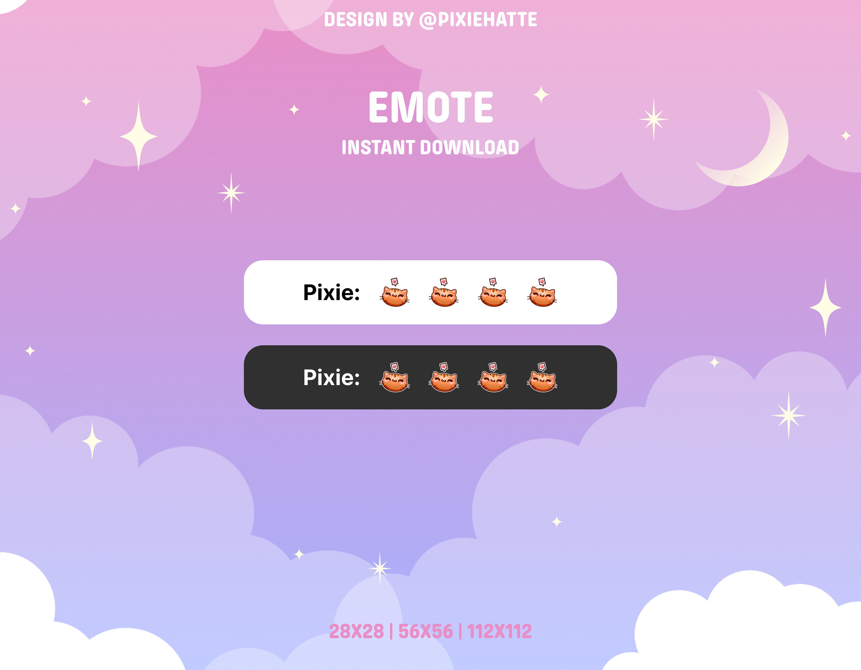 Ginger Cat Love Emote | Twitch Emote | Cute Emote | Kitty | Cat Emote ...