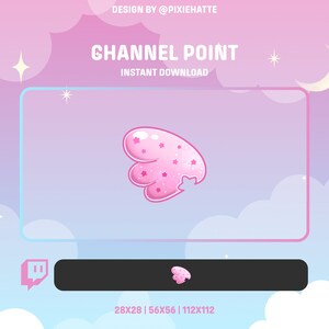 Pink Star Wing Channel Point | Twitch Channel Point | Twitch | Cute ...