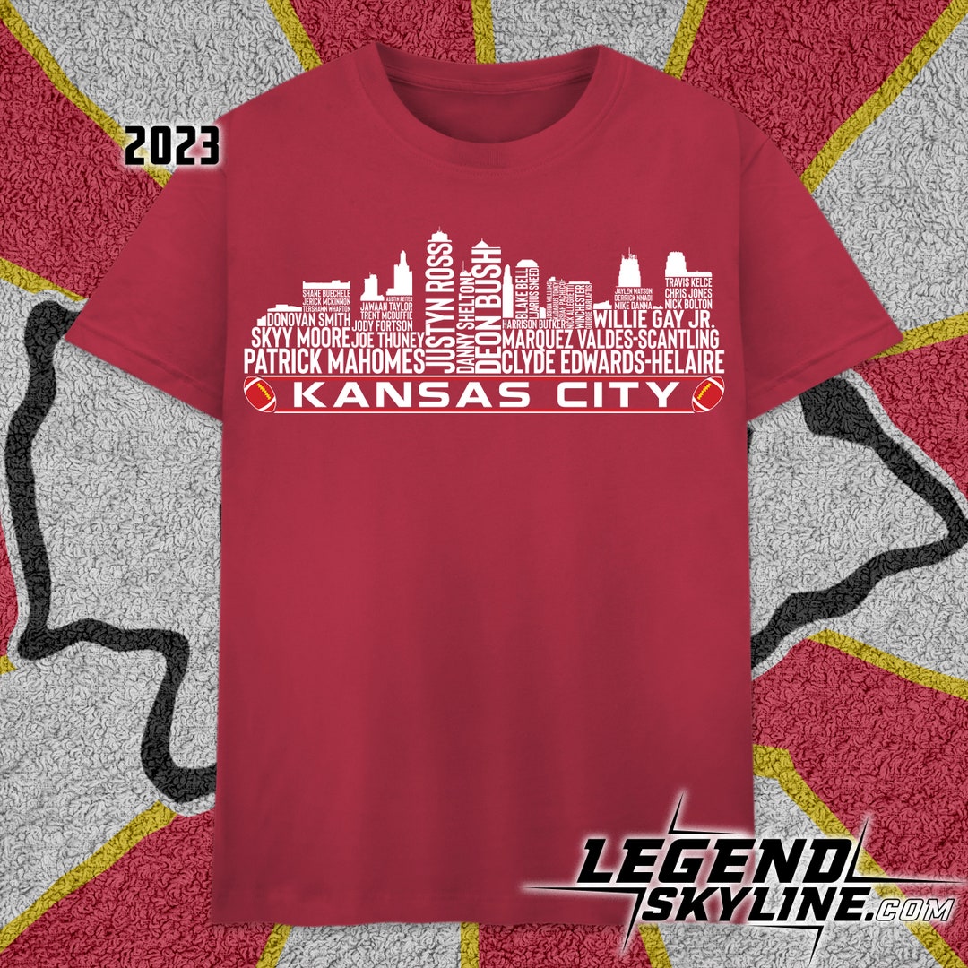 Kansas City Football Team 23 Player Roster, Kansas City Skyline Shirt ...