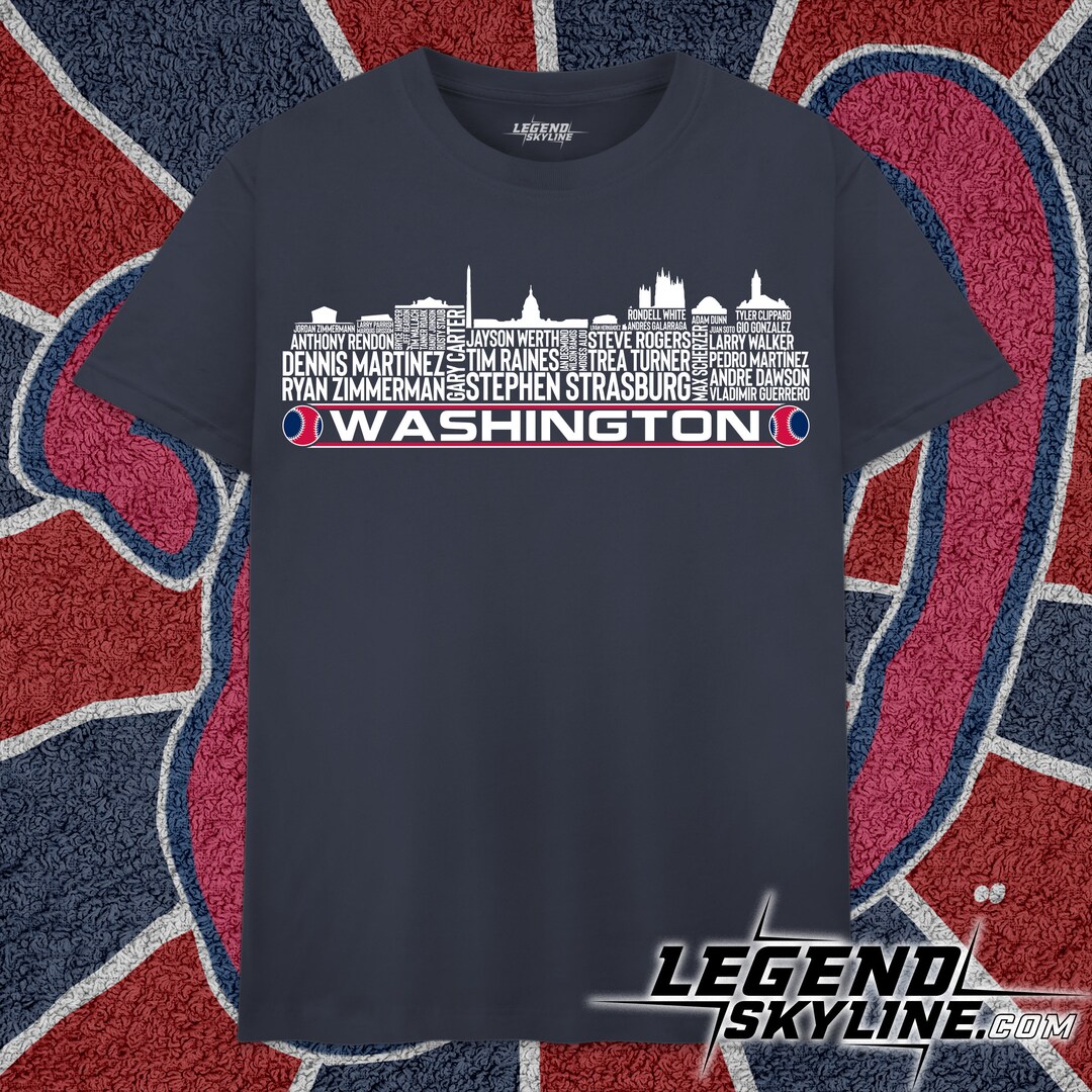Washington Baseball Team All Time Legends, Washington D.C Skyline Shirt ...