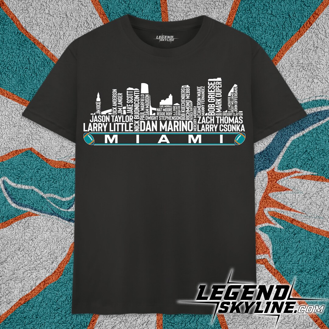 Miami Football Team All Time Legends, Miami City Skyline Shirt - Etsy