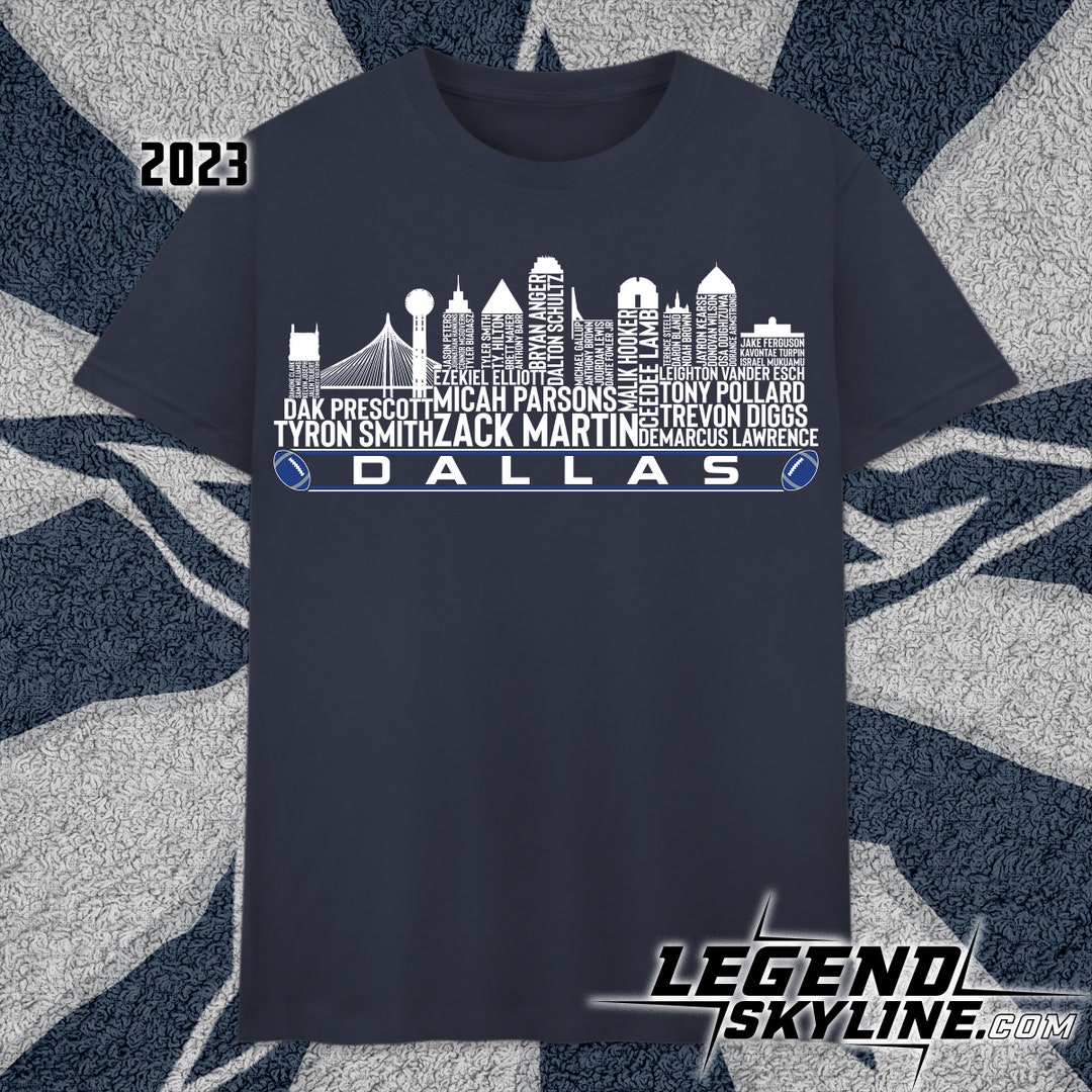 Dallas Football Team 23 Player Roster, Dallas City Skyline Shirt - Etsy