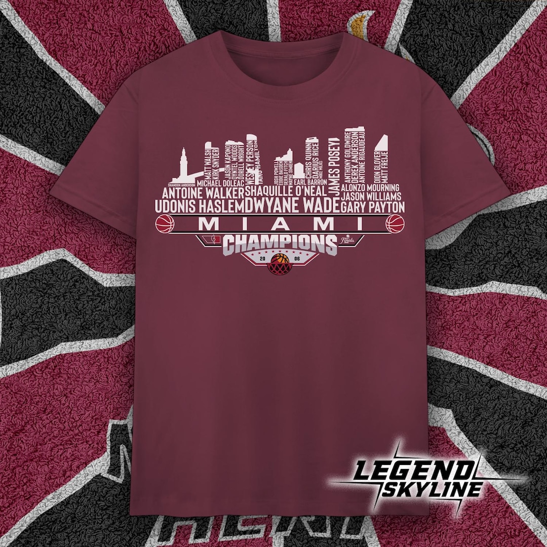 Miami Dream Team Basketball Champions 2006, Miami City Skyline Shirt - Etsy