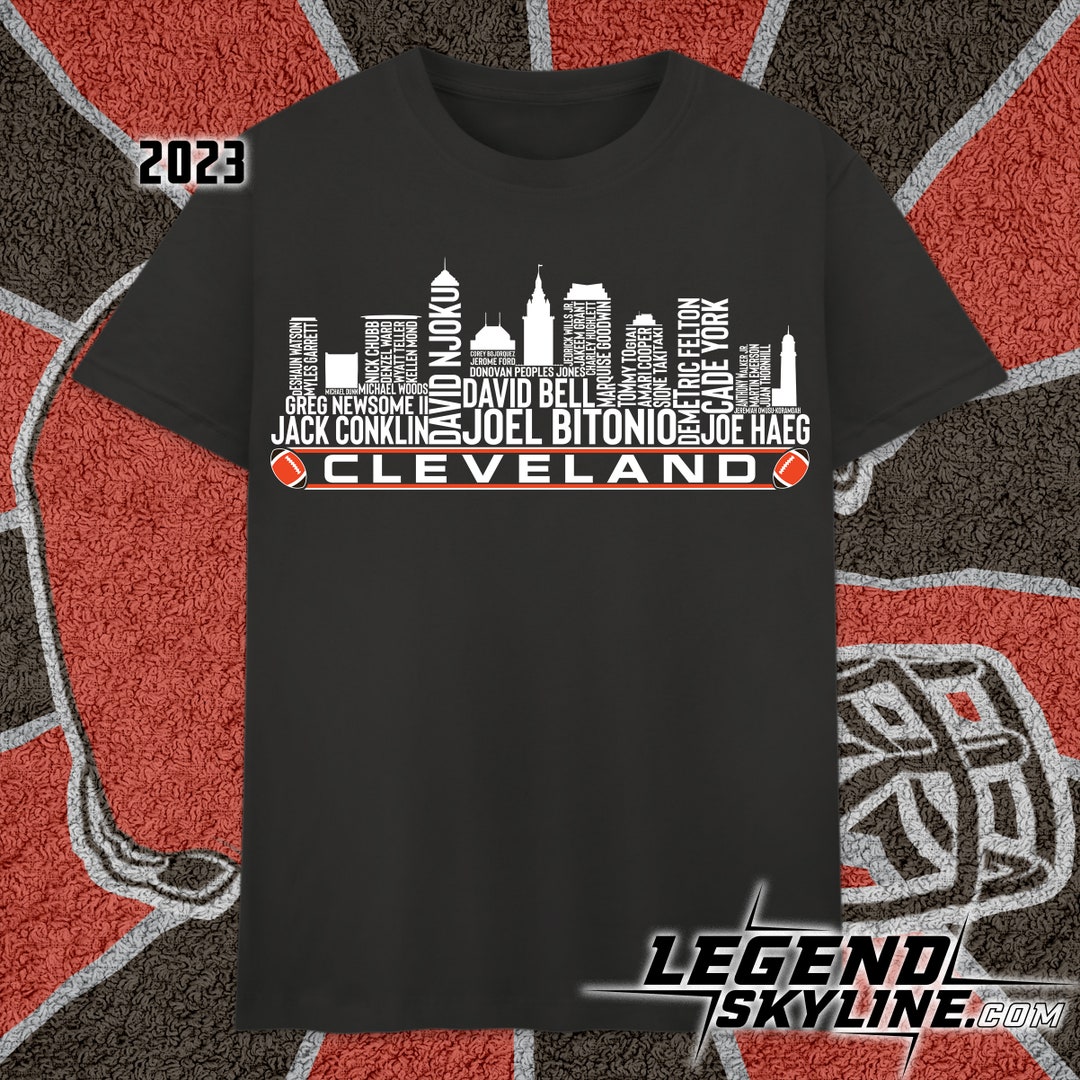 Cleveland Football Team 23 Palyer Roster, Cleveland City Skyline Shirt ...