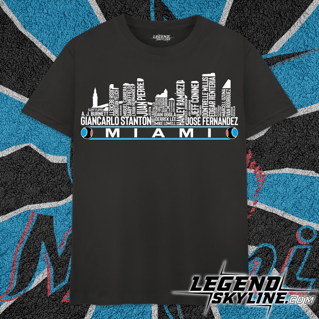 Miami Baseball Greatest of All Time Team Legends, Miami City Skyline ...