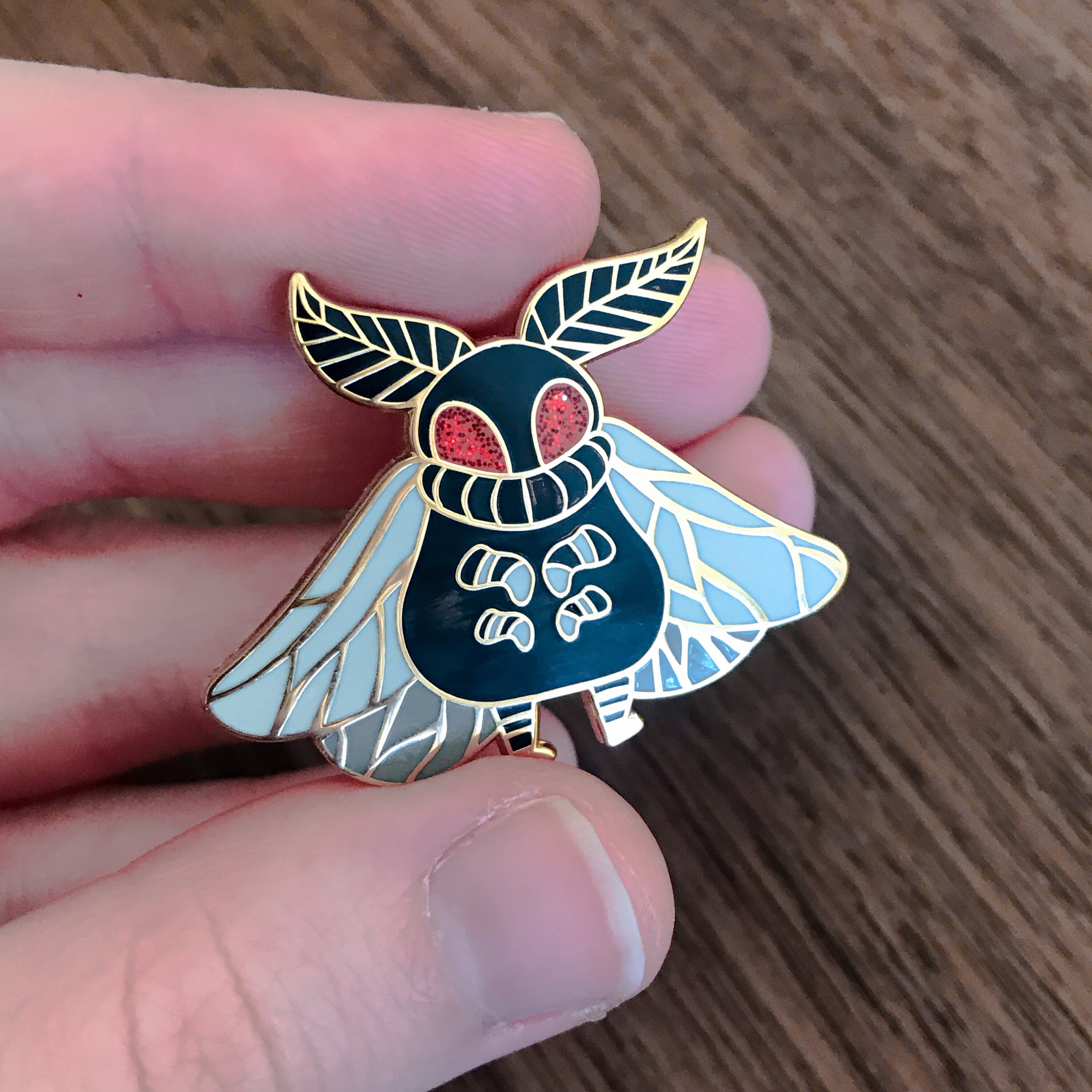 Mothman 1.5'' Gold Hard Enamel Glitter Pin - Etsy