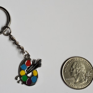 Paint Brush Pallette Keychain, Gift for Art Lovers, Painters Keychain ...