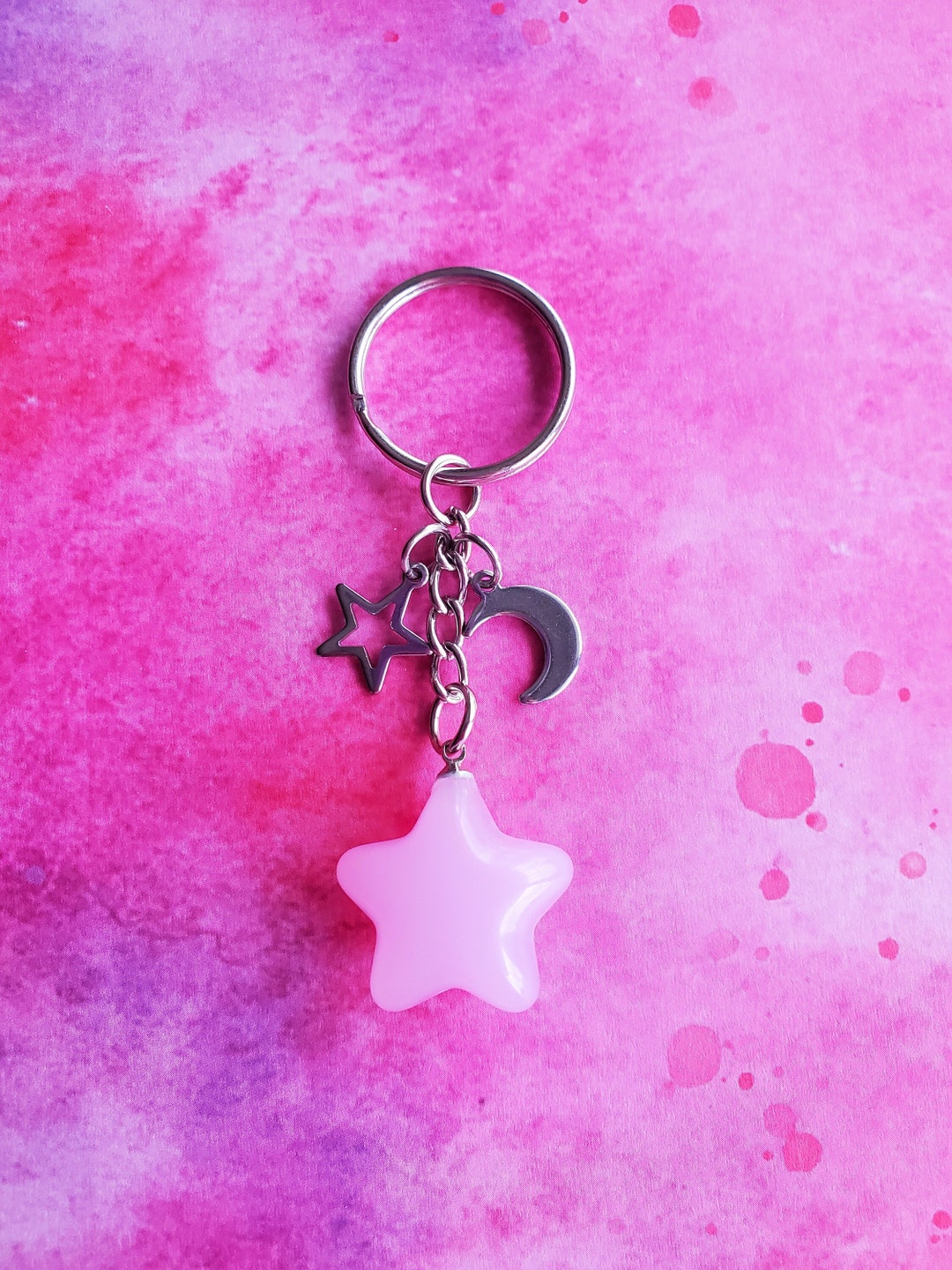 Star Keychain, Moon Keychain, Cute Keychain, Cute Star Gift, Fun ...