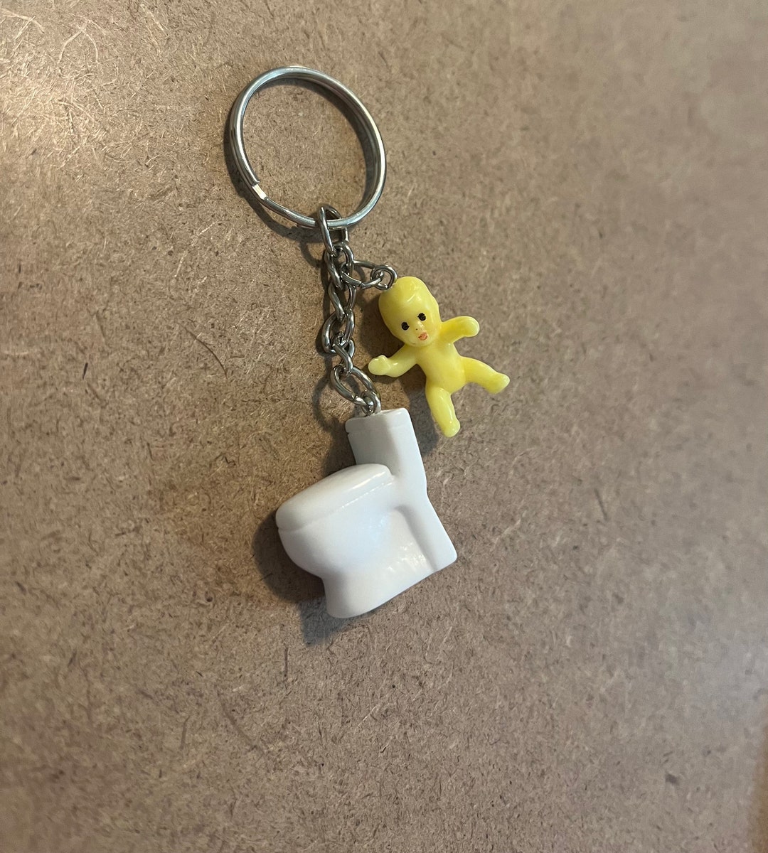 Funny Toilet Keychain, Weird Baby Keyring, Stupid Keychain, Unique ...