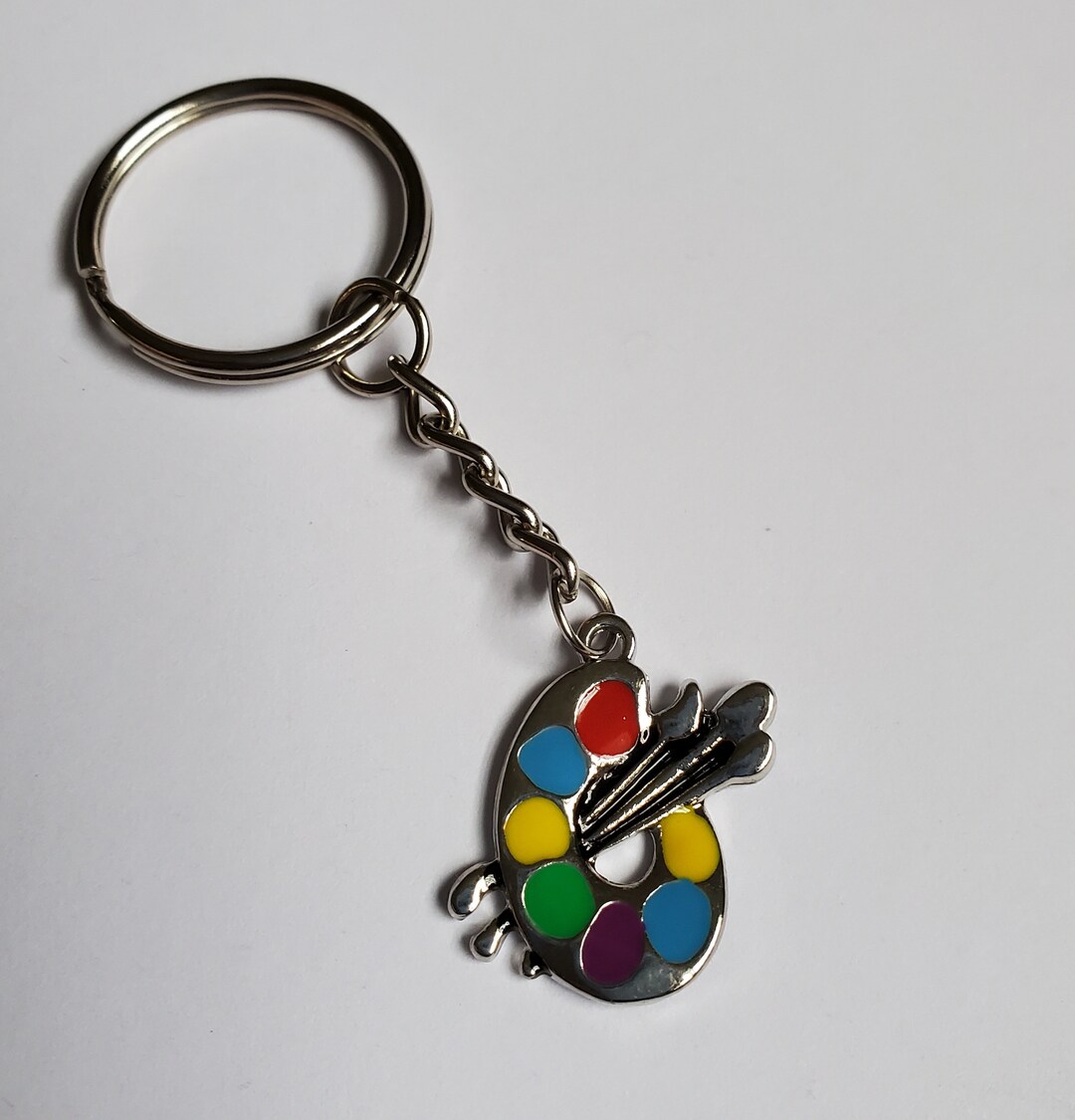 Paint Brush Pallette Keychain, Gift for Art Lovers, Painters Keychain ...