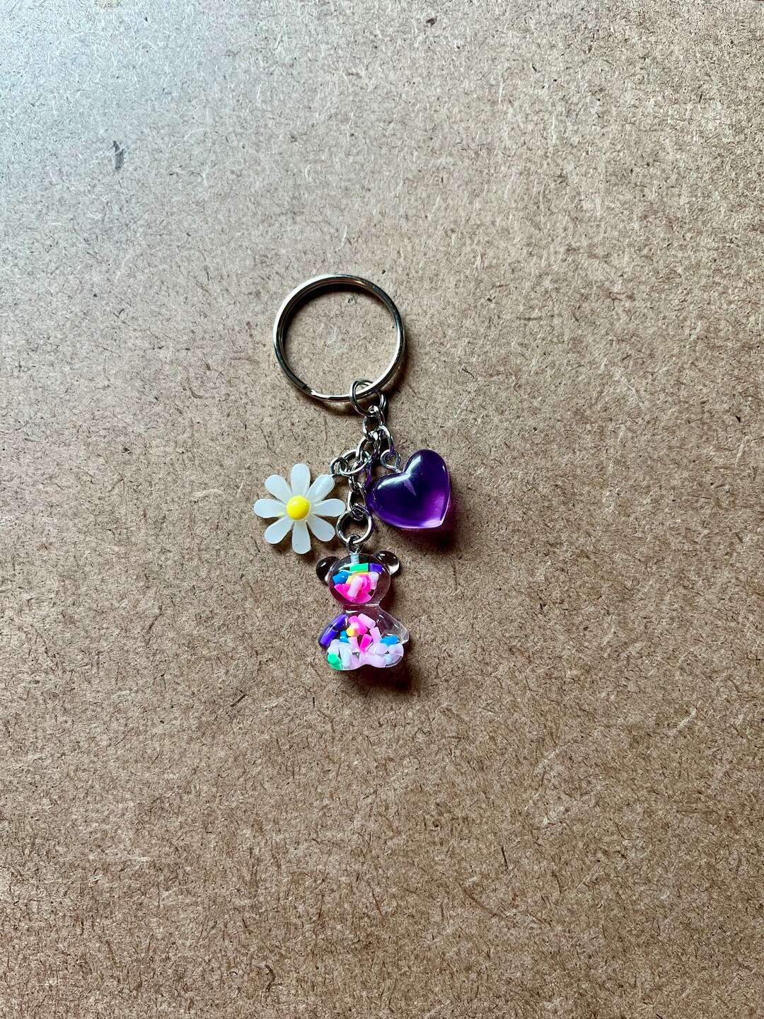 Candy Bear Keychain, Heart Keyring, Flower Keychain, 90s Keychain, Y2K ...