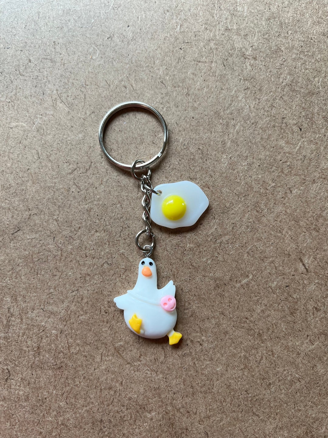 Funky Chicken Keychain, Egg Keyring, Funny Gift, Weird Keychain, Unique ...