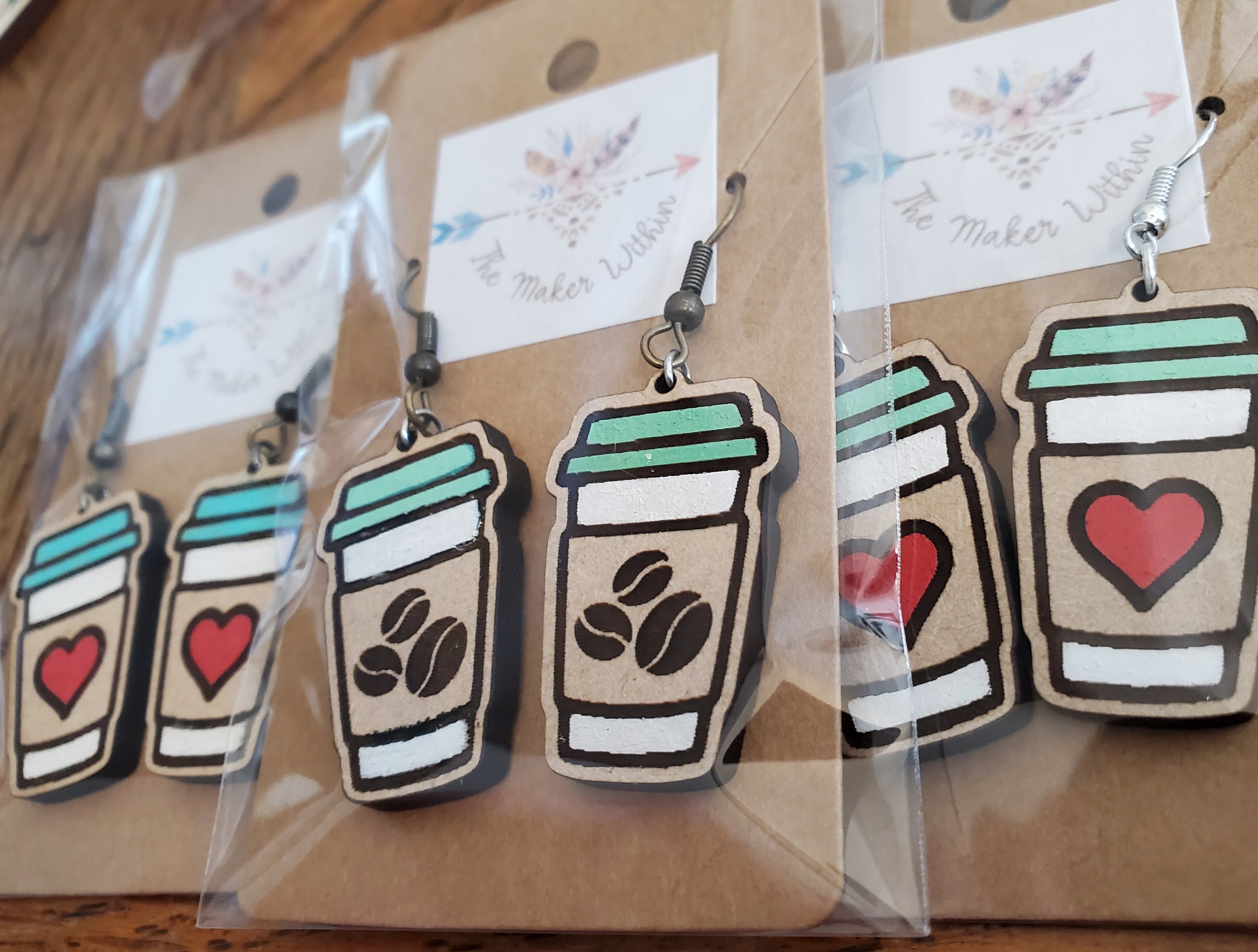 Coffee Earring Morning Coffee Cute Earrings Coffee Cup - Etsy