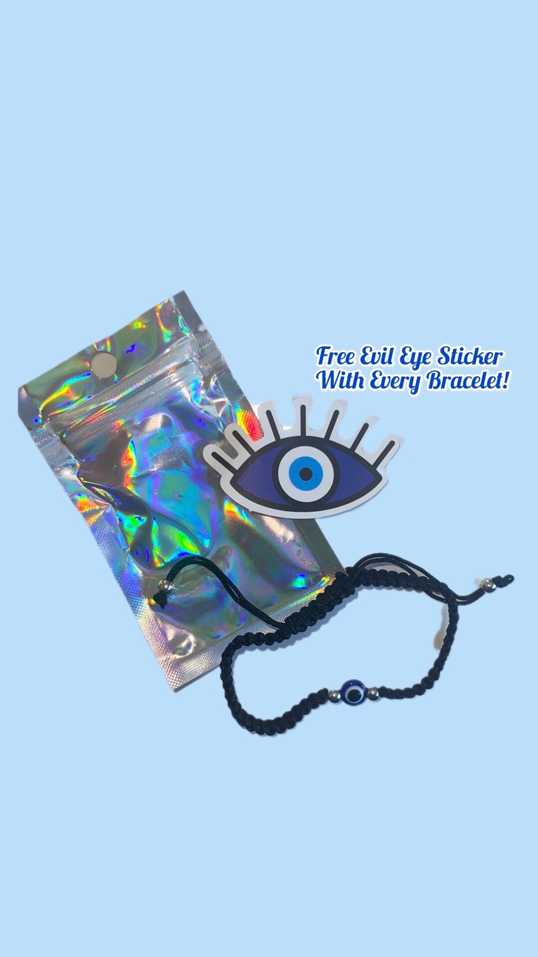 Evil Eye String Bracelets , Handmade Black String Evil Eye Bracelet ...